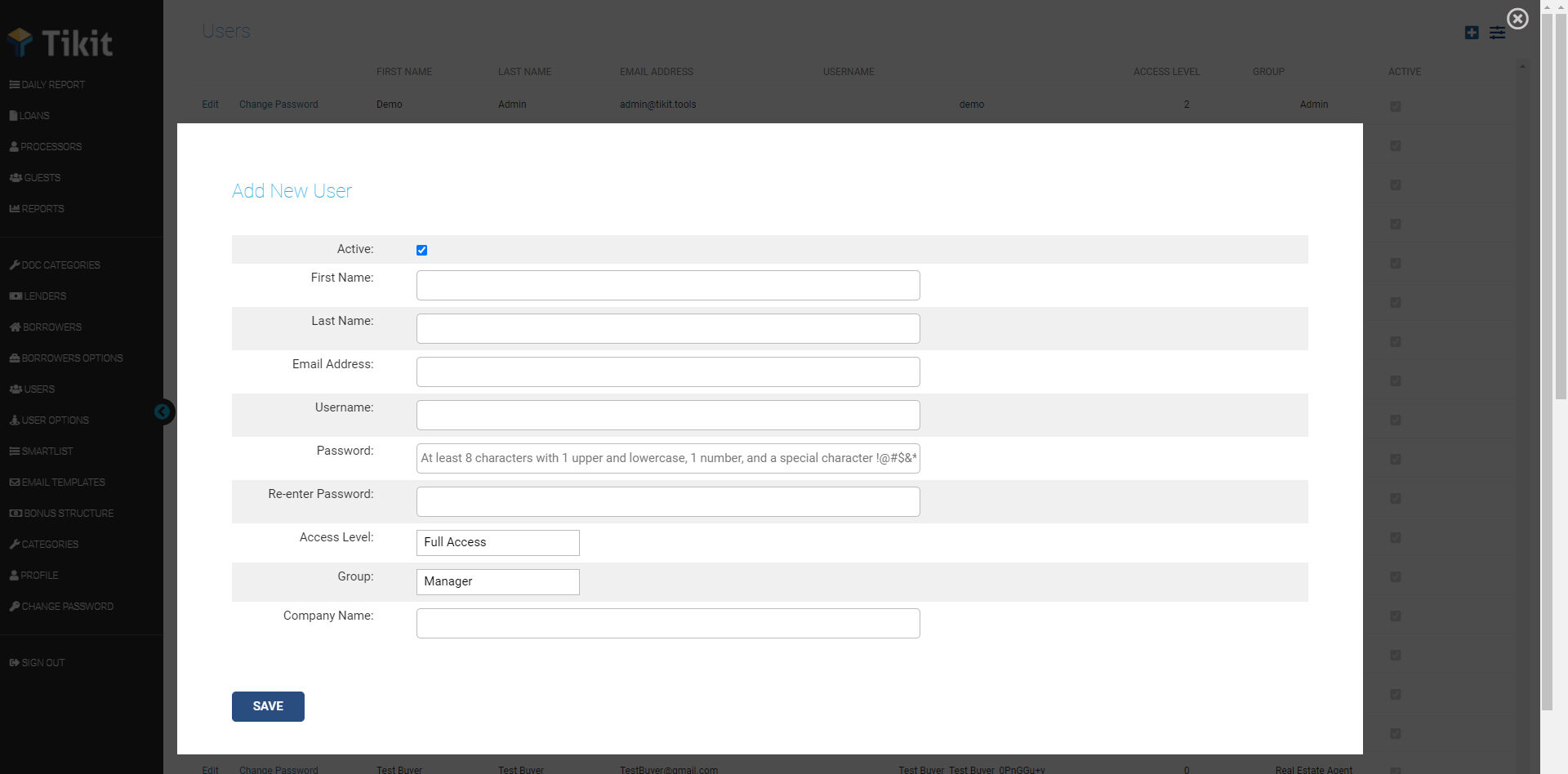 add-or-edit-a-user-b-2 - Tikit Cloud-Based Hodme Warranty Software | Loan Processing Software