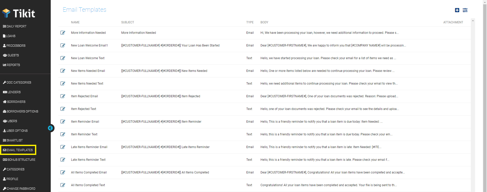 Email and Text Message Templates - Tikit Cloud-Based Hodme Warranty ...